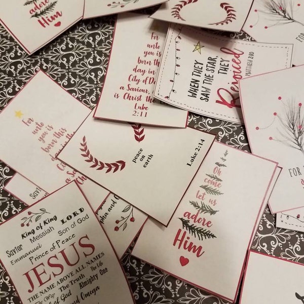 Chistmas Bible Verses Stickers Printable Download Scripture Art 2.5"x3 ...