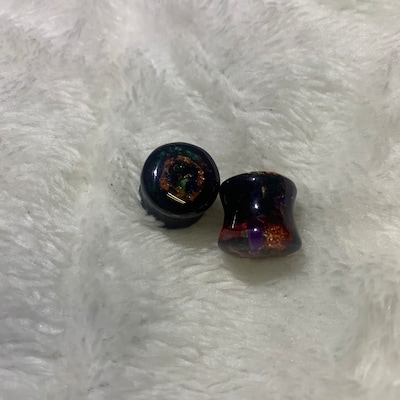 Dark Blue Plugs Gold Gauges Blue Wedding Plugs 0g 00g 1/2 Inch 30mm ...