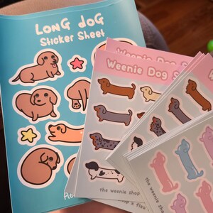 Dachshund Sticker Sheet Long Coat Matte Vinyl Weenie Dog Weiner Dog ...
