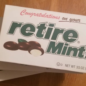 Retirement retire Mint Printable Cover for Junior Mints Box, Sign - Etsy