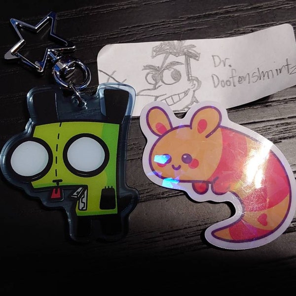 Invader Zim Gir Keychain - Etsy
