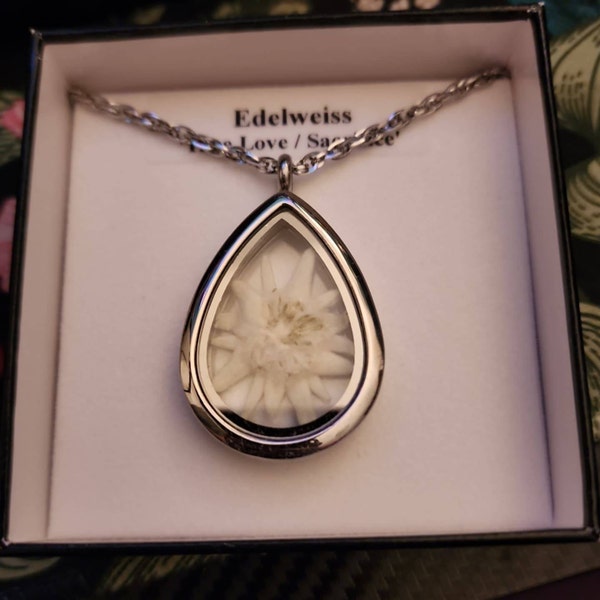 Real Lavender Locket Necklace: Stainless Steel Pendant, Organic Jewelry ...