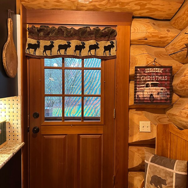 3 1/2 Inch Rod Pocket Valance, Cabin Decor, Tapestry Moose Valance ...