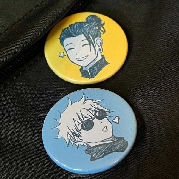 Gojo Geto Badge - JJK Badges - Jujutsu Kaisen Gift - Anime Merch ...