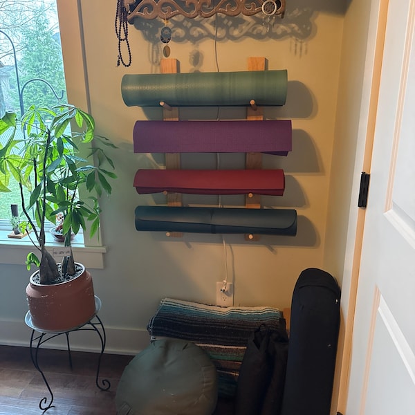 Yoga Mat Rack / 1, 2, 3, 4, 5, 6, 10, 20 Mat Racks / Yoga Mat Holder ...