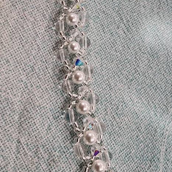 Tutorial Bead Netting Fishnet Teardrop Cuff Bracelet Jewelry Beading ...