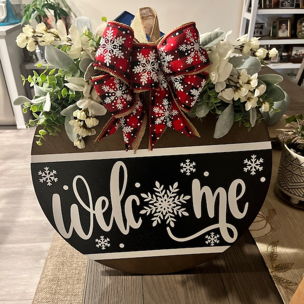 Winter Front Door Decor | Winter Welcome | Snowflake | Winter Door ...