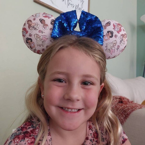 Blue Iridescent Sequin Mouse Ears, Blue Iridescent Velvet Mouse Ears ...