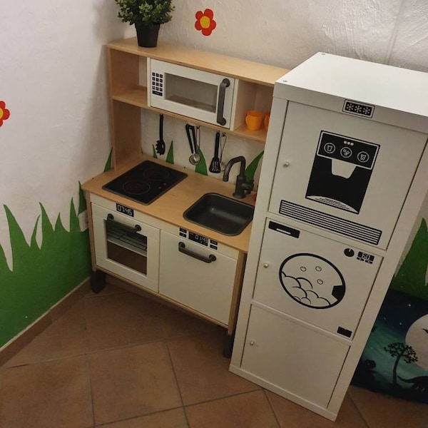 IKEA Duktig Play Kitchen Sticker Set - Black Vinyl Decals - Etsy