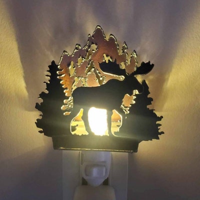 Moose Night Light Made Out of Rusted Steel - Etsy