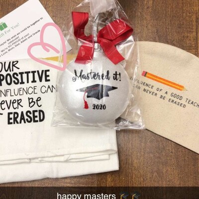 Masters Degree Graduation Gift for Her, Graduation Ornament, Mastered ...