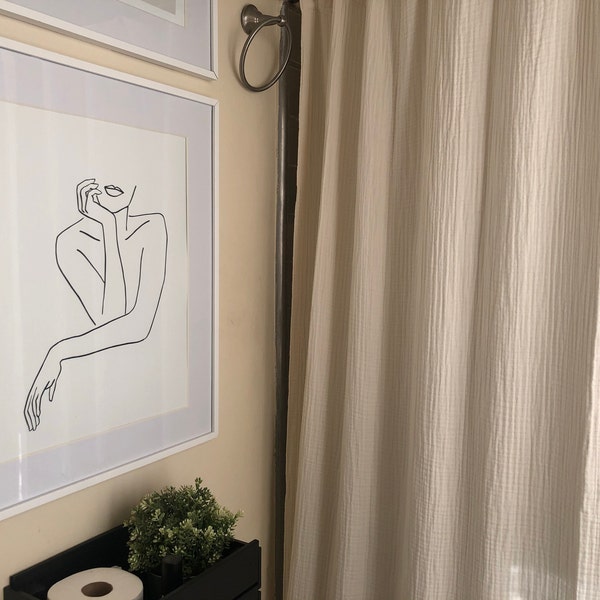 Leaning Over Art Print Hands Lips Line Art Woman Print Linear Female ...