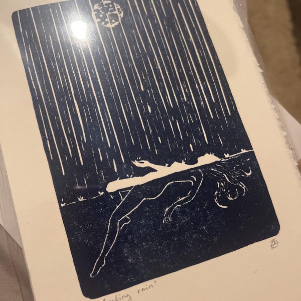 Underwater Garden Print, Linocut Print, Lino Art, Sea Themed Art Print ...