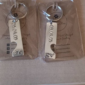 Couples Keyring, Personalised Special Date Gift, Relationship, Wedding ...