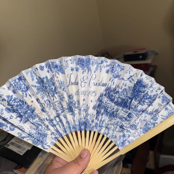 Personalized Wedding Hand Fans Custom Wooden Folding Handheld Fans ...