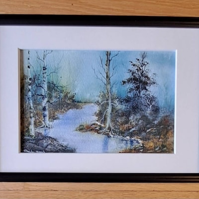 Original Devon Minimalist Watercolor Landscape Home Decor - Etsy