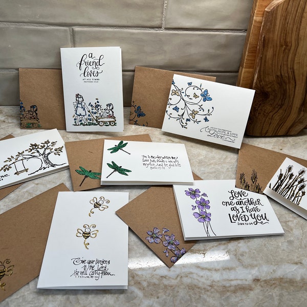 10- Scripture Blank Note Cards and Envelopes . Cards Are 4x5.5 Inches ...