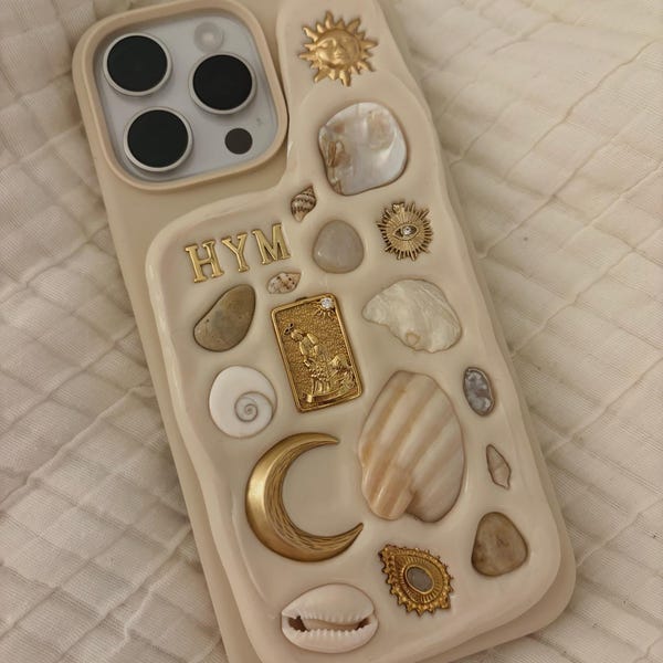 Leopard Shell Stone Mosaic Decoden Phone Case - Etsy