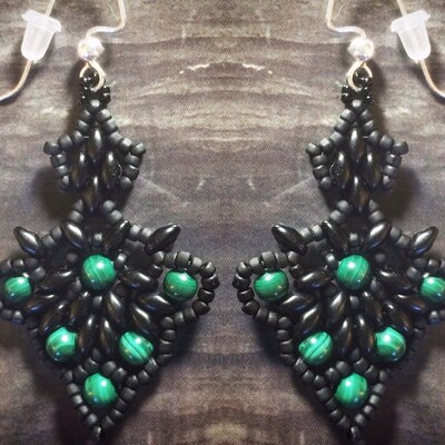 CIGALE Superduo Beaded Earrings Beading Tutorials and Patterns Seed Bead Beadwork Jewelry ...