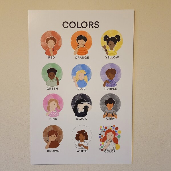 ASL COLOR POSTER Printable Sign Language - Educational Poster ...