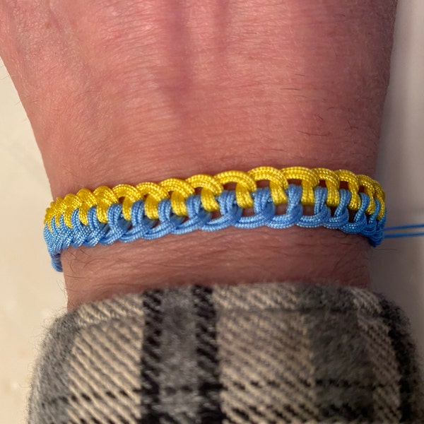 Friendship Bracelet With Ukrainian Trident. Ukrainian Flag Colours ...