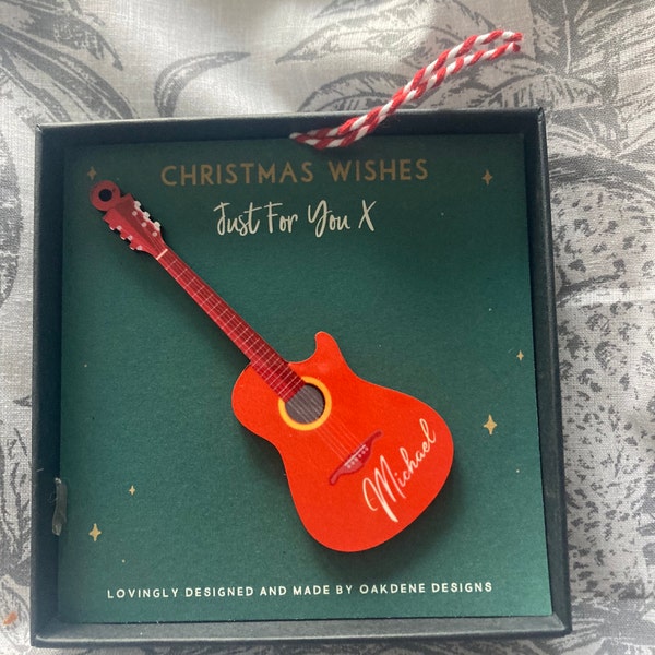 Personalised Guitar Christmas Tree Decoration - Etsy