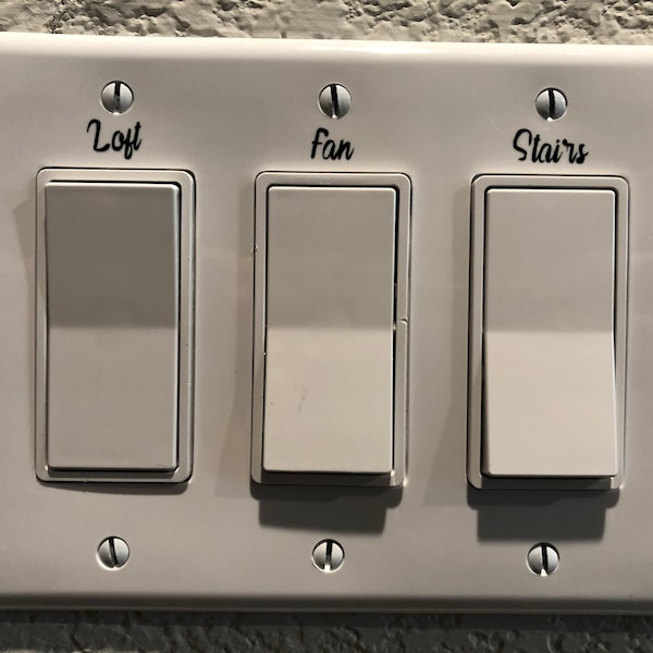 Custom Light Switch Labels // Light Switch Stickers // Light Plate ...
