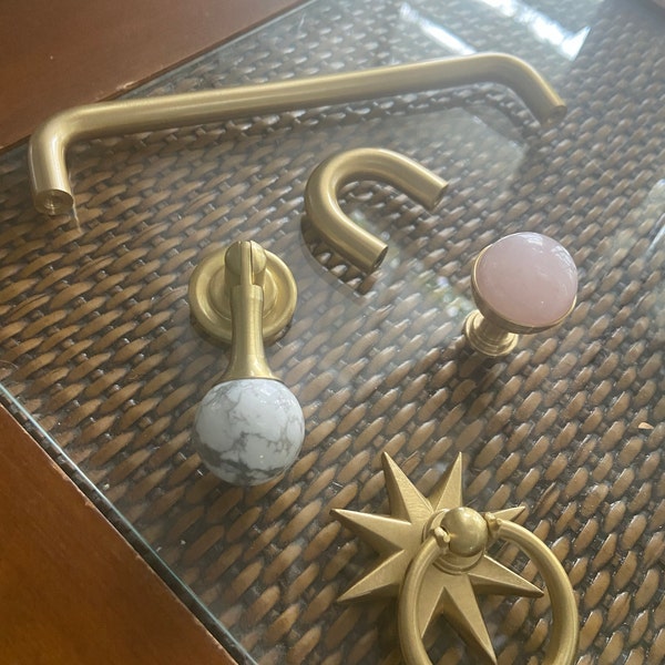 Crystal Ball Brass Knobs Pulls/marble Drawer Handles/custom Engraved Dropdown Cabinet Pulls ...
