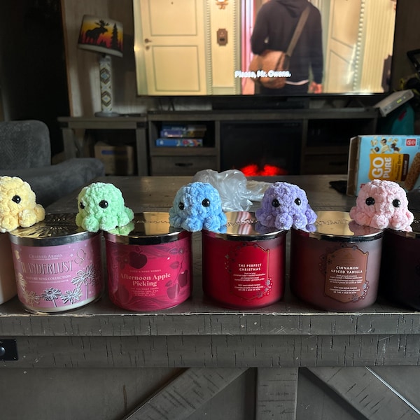 Set of 5 Pastel Rainbow Baby Octopus Amigurumi Plushie, Cute Octo ...