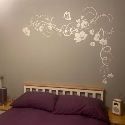 Flower Vine Wall Decal Living Room Bedroom Salon Shop Wall Sticker - Etsy