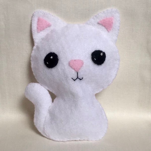 Cute Felt Cat Sewing Pattern - Felt Animals - Siamese Cat - Black Cat ...