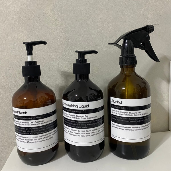 Luxury Aesop Inspired Customizable Soap Bottle Labels Shampoo ...