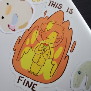 Aziraphale 'THIS IS FINE' 3 Inch Sticker - Etsy