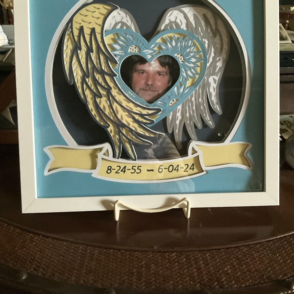 3d Angel Wings Memorial Shadow Box Svg Mandala Angel Wings Svg ...