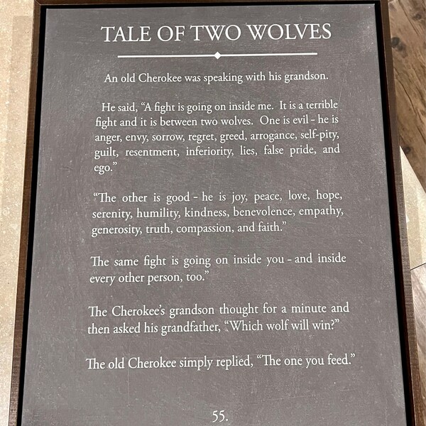 The Story of Two Wolves Book Page Quote | Cherokee Tale | Native ...