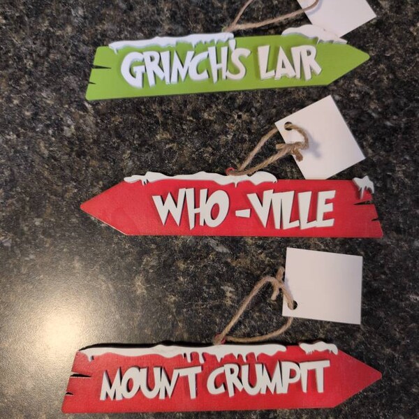 Mount Crumpit - Grinch Lair - Who-ville Sign, Stocking Sign, Christmas ...