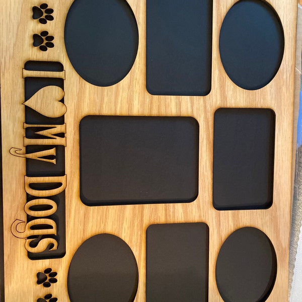 11x14 Dog Picture Frame Collage Mat Insert With Frame Options - Dog ...