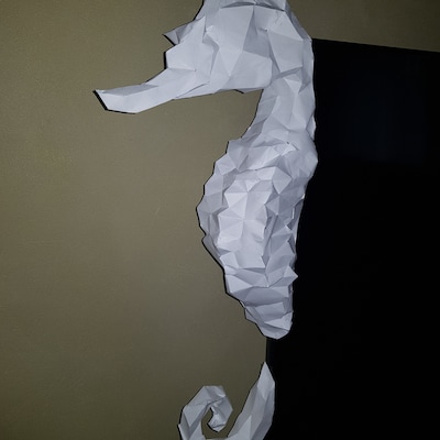 Seahorse Papercraft Sculpture, Printable 3D Puzzle, Papercraft Pdf ...