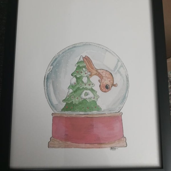 Cozy Christmas Goldfish Print - Etsy