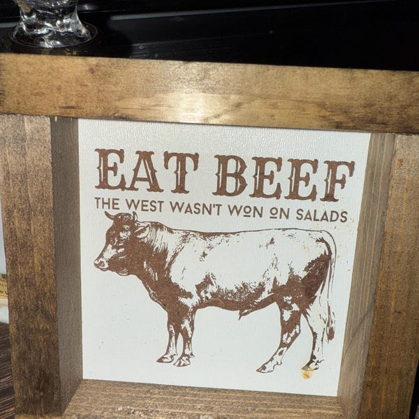 Eat Beef Western Farmhouse Style Sign - Etsy
