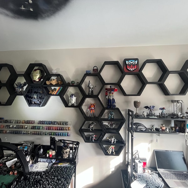 Set of 6 Hexagon Shelves Hexagon Shelf Geometric Shelf Plant Shelf ...