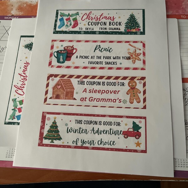 Editable Christmas Coupons for Kids Uk,christmas Coupon Book,christmas ...