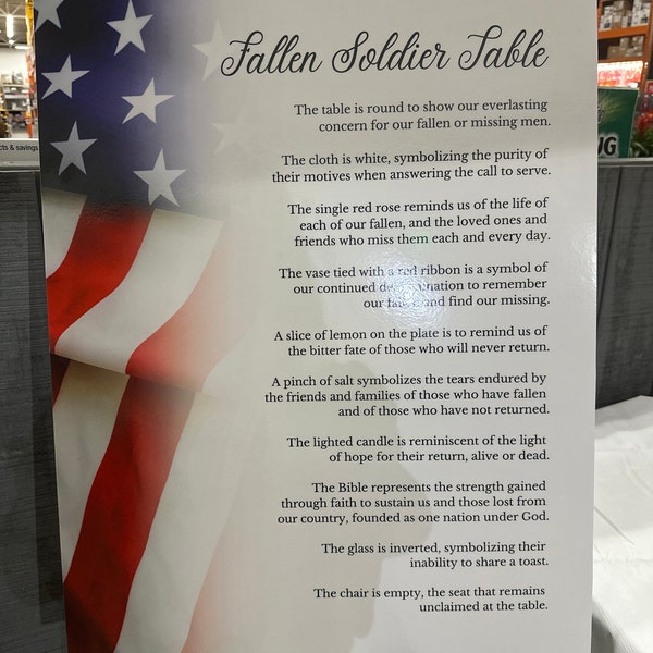 Fallen Soldier Memorial Sign | White Background | Digital Download ...