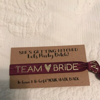 She's Getting Hitched Bachelorette Party Favors Hair Tie - Etsy
