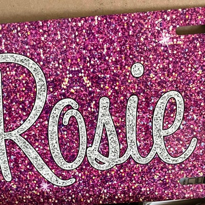 Pink Glitter Like Personalized Monogrammed License Plate Car Tag ...