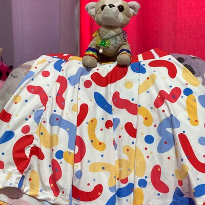 Clowncore Primary Colors Confetti Cotton Canvas Jacket Colorful Bright ...