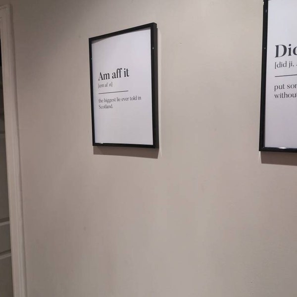 Am Aff It Scots UNFRAMED PRINT Scotland Slang Definition Scottish - Etsy