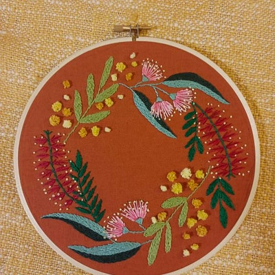 Australian Natives Wreath PDF Embroidery Pattern by Lily Adelaide Upton ...