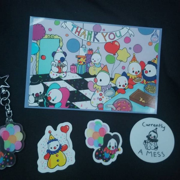 Rainbow Mini Clown Handmade Figurine - Etsy