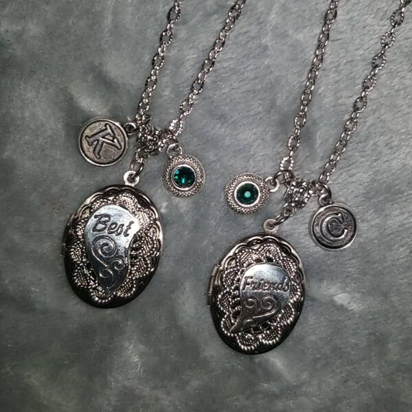 Best Friends Lockets, Set of 2, BFF Gift, Personalized With Letter ...